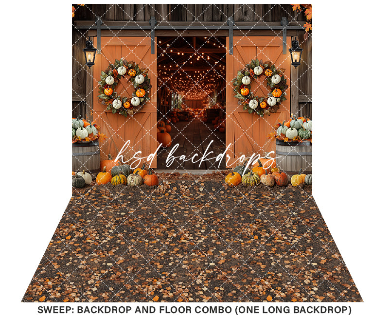 Fall Barn Doors Scene Setter Photo Backdrop
