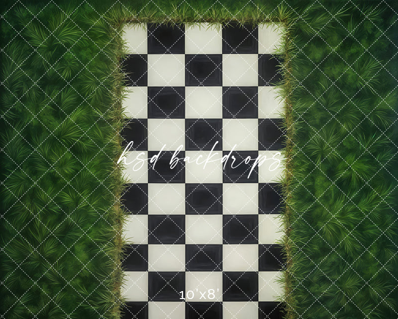 Checkered Pathway Photography Floor Backdrop