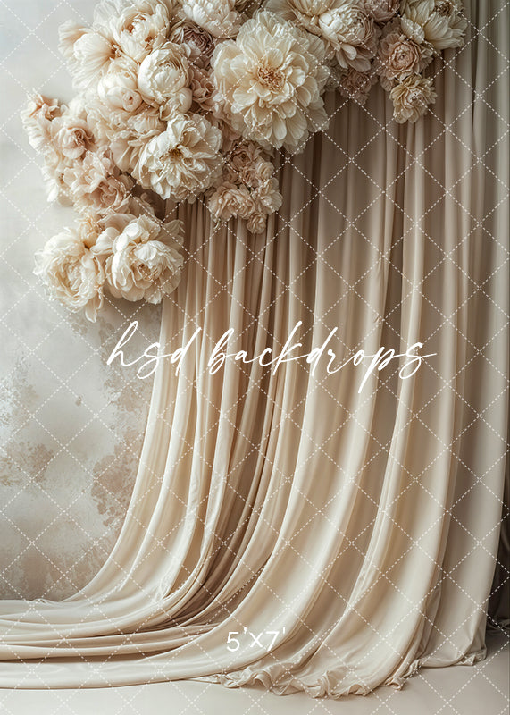 Large Beige Blooms Drapes Maternity Backdrop for Photos – HSD ...