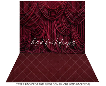 Scarlet Stage Elegance Red Draped Fabric Backdrop | HSD Backdrops – HSD ...