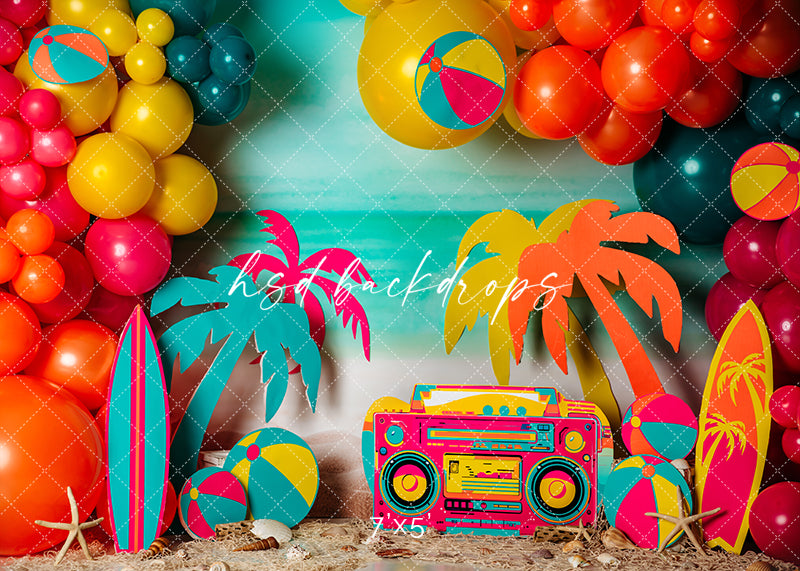 Summer Beach Party Backdrop Photography