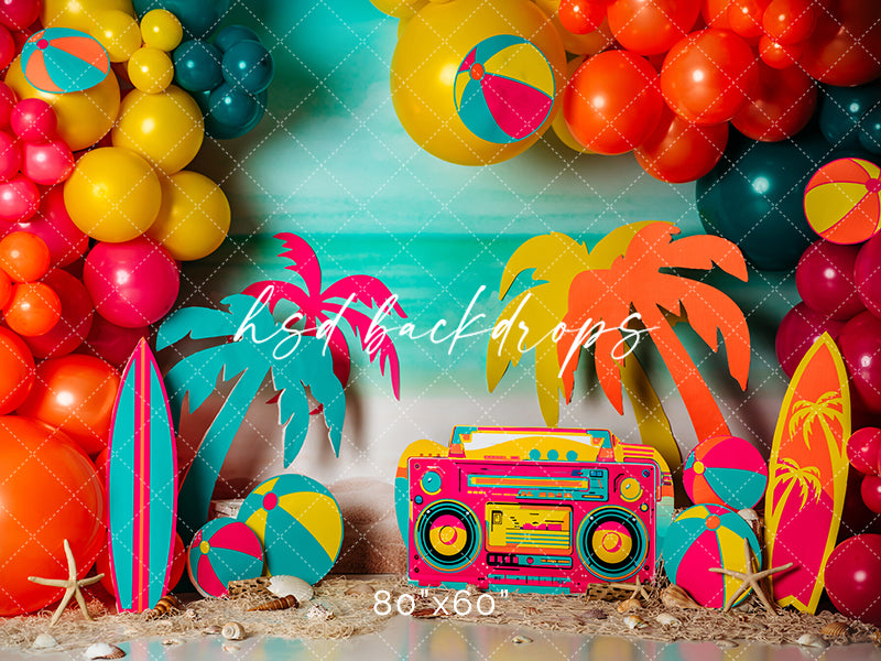 Summer Beach Party Backdrop Photography – HSD Photography Backdrops