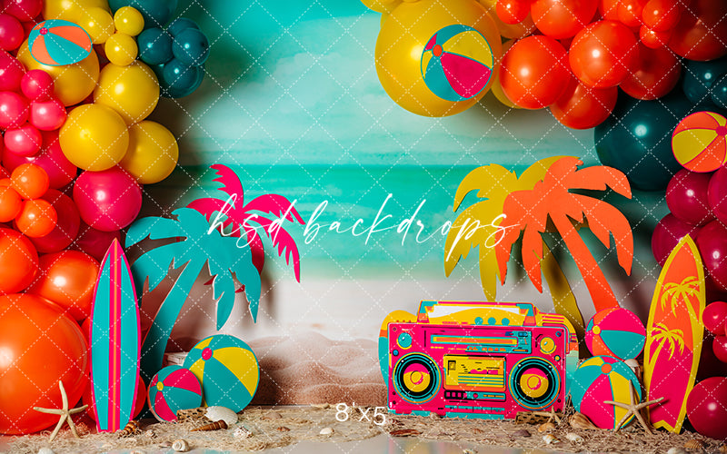 Summer Beach Party Backdrop Photography
