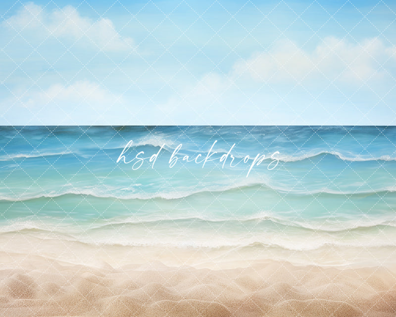Tropical Seaside Beach Backdrop for Photography | Summer Backdrop