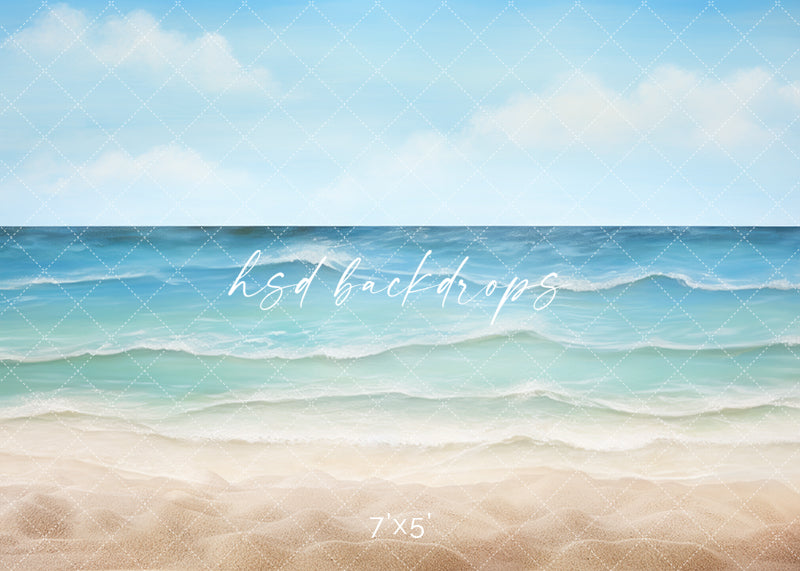 Tropical Seaside Beach Backdrop for Photography | Summer Backdrop