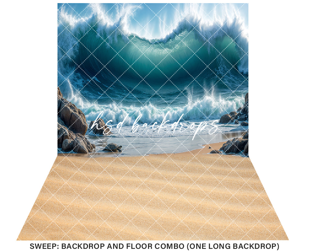 Ocean Tidal Wave Summer Beach Photo Backdrop – HSD Photography Backdrops