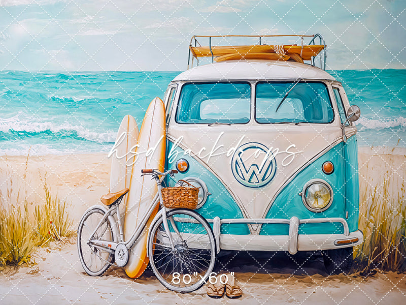Waves and Wheels Beach Van Summer Photography Backdrop – HSD ...