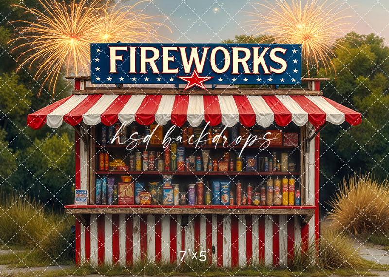 Country Fireworks Stand 4th of July Photo Backdrop for Summer – HSD ...