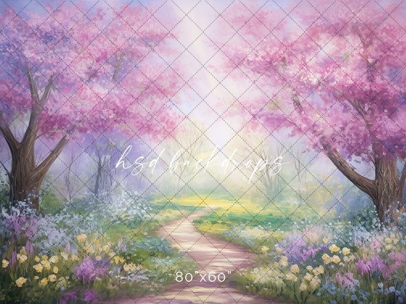 Spring Theme Backdrop for Photography | Spring Blossoms Pathway – HSD ...