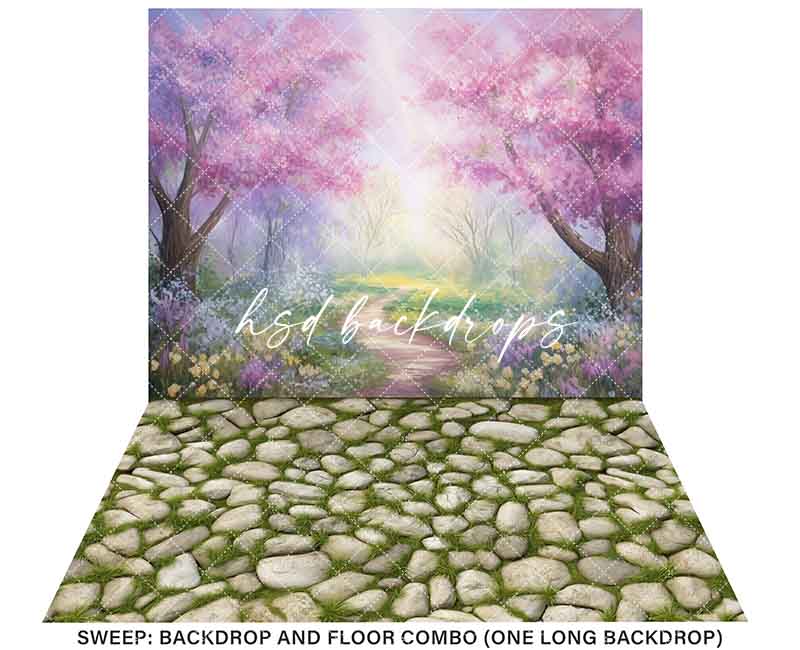 Spring Theme Backdrop for Photography | Spring Blossoms Pathway