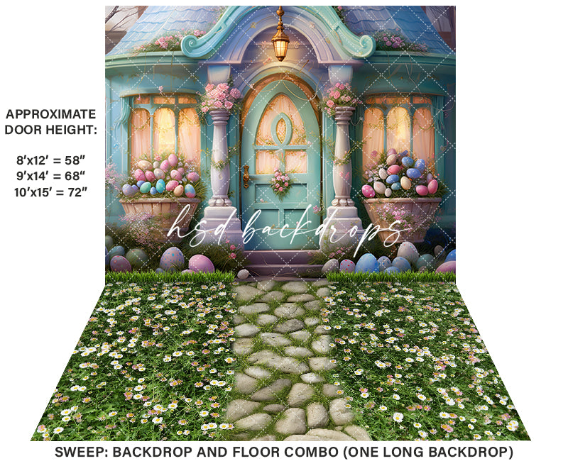 Easter Spring Themed Photo Backdrop | Pastel Easter House
