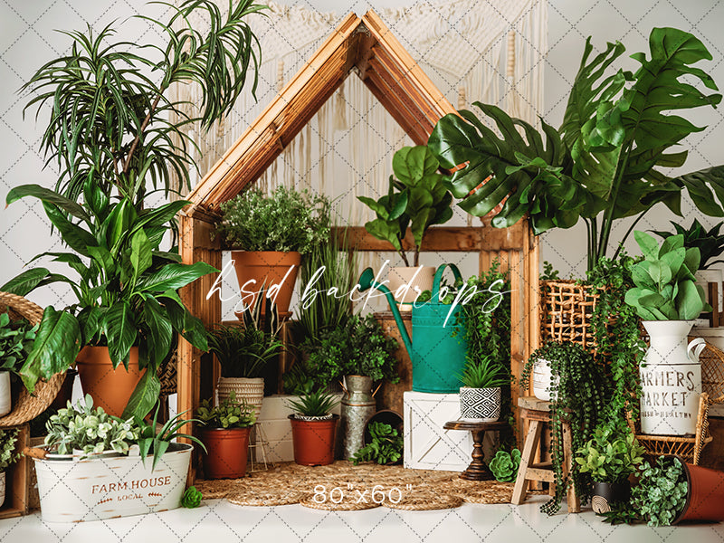 Spring Theme Backdrop for Pictures | Boho Greenhouse