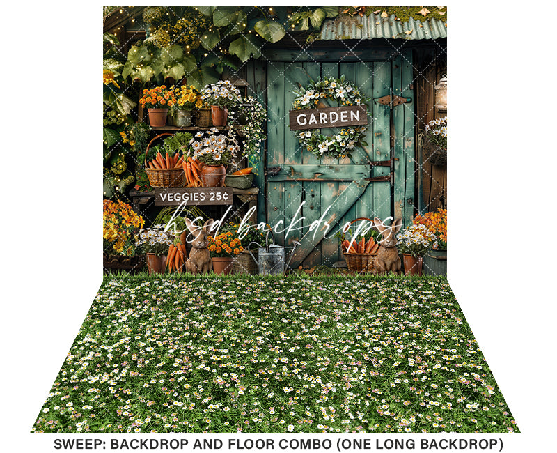 Spring Easter Backdrop for Pictures | Rustic Garden Shed Door