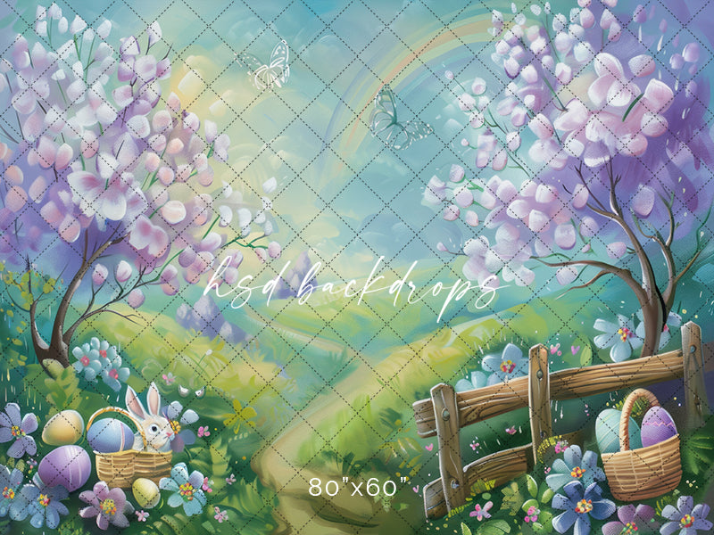 Spring Backdrop for Pictures | Easter Bunny Hill