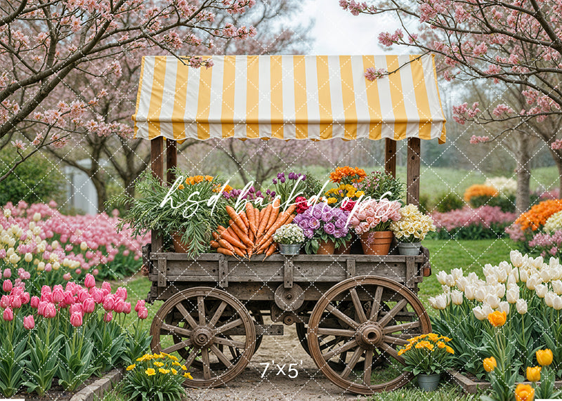 Spring Garden Cart Cute Backdrop for Photography – HSD Photography ...