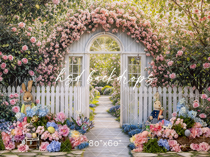 Pastel Spring Bunny Garden Backdrop for Photography – HSD Photography ...
