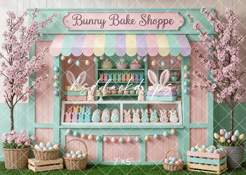 Bunny Bake Shoppe Shed – Easter Photo Backdrop – HSD Photography Backdrops