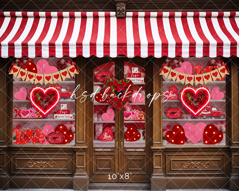 Valentine's Day Shoppe Backdrop