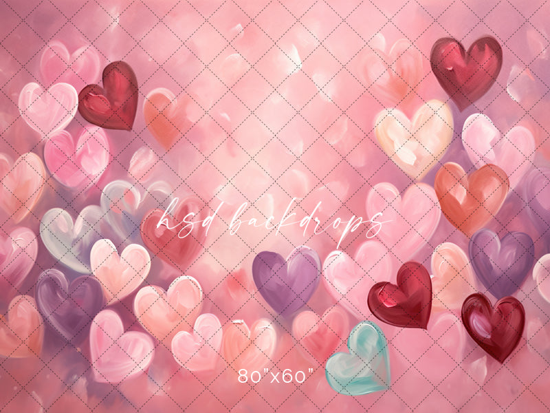 Hearts All Over Valentine's Day Backdrop for Photography