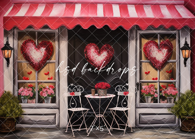 Sweetheart Cafe Valentine's Day Backdrop for Pictures