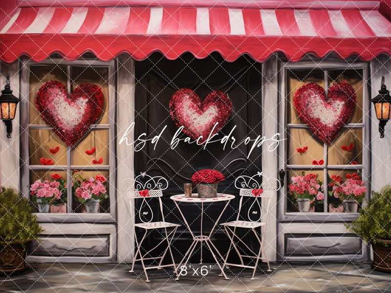 Sweetheart Cafe Valentine's Day Backdrop for Pictures