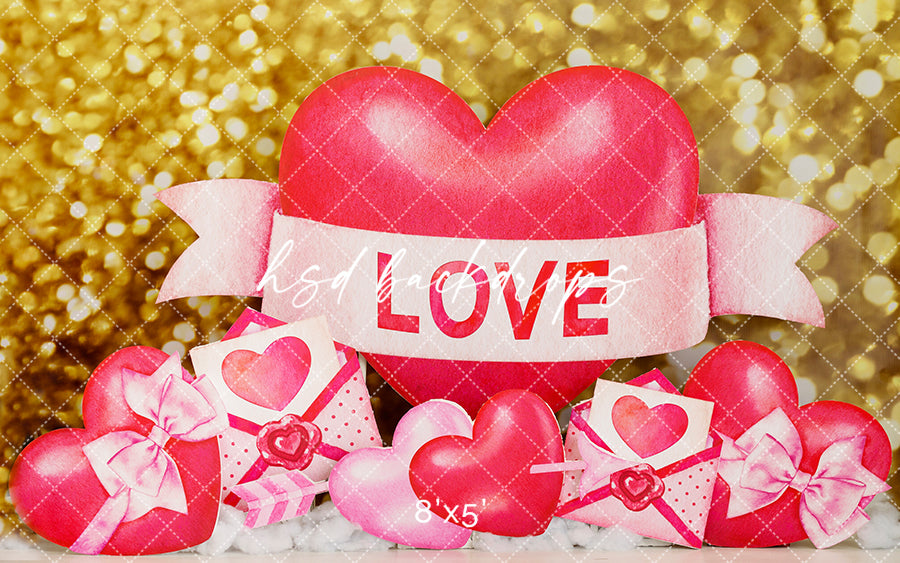 Love Letters Valentine's Day Balloon Backdrop for Birthday Portraits
