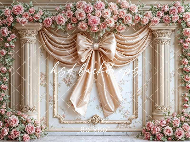 Large Beige Bow Regal Wall Photography Backdrop – HSD Photography Backdrops