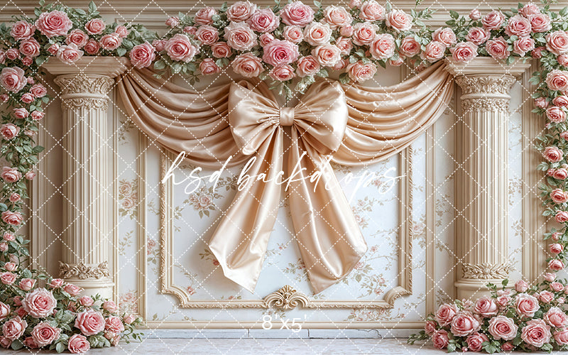 Large Beige Bow Regal Wall Photography Backdrop – HSD Photography Backdrops