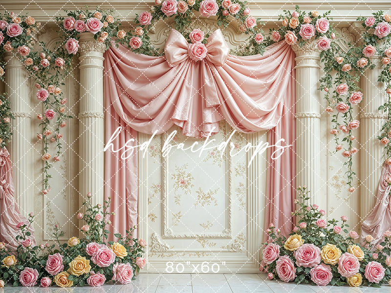 Lark Bow Pink & Yellow Regal Baroque Wall Backdrop for Pictures – HSD ...