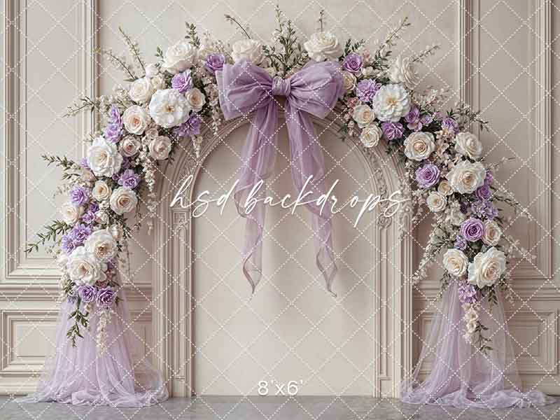 Coquette Purple Floral Regal Baroque Wall Fabric Photo Backdrop – HSD ...
