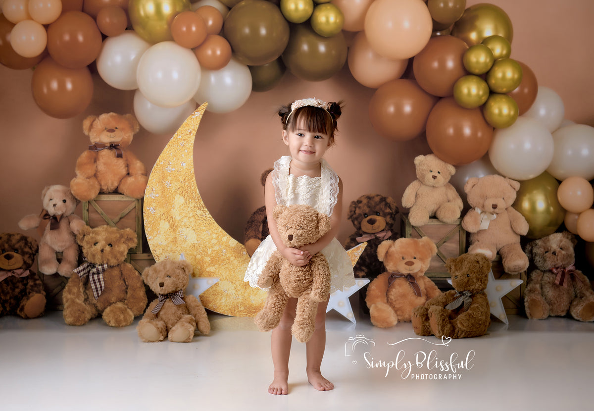 Teddy Bear Backdrop for Birthday Cake Smash Photography