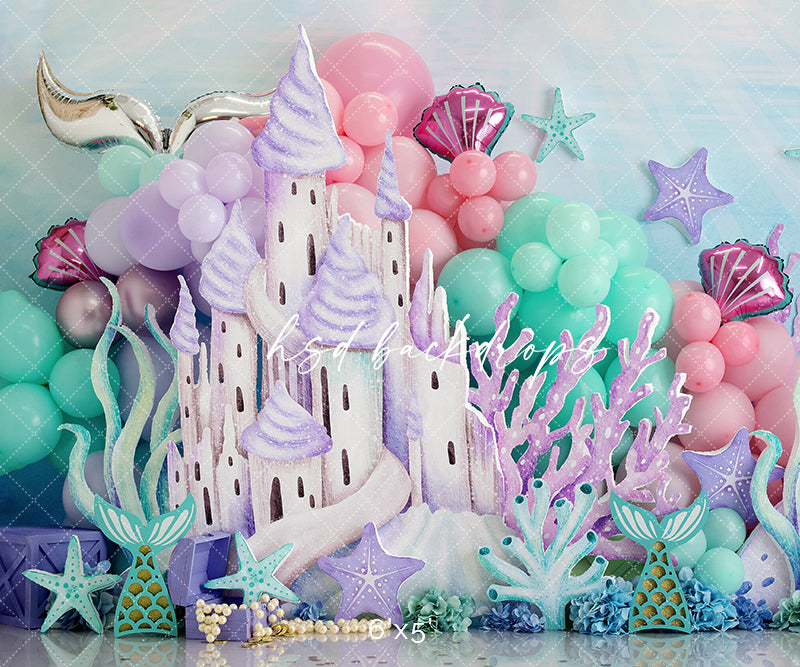 Under the Sea Party Theme Backdrop for Cake Smash Birthday Photos
