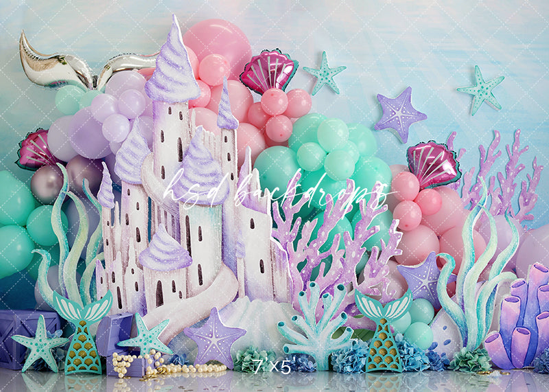 Under the Sea Party Theme Backdrop for Cake Smash Birthday Photos