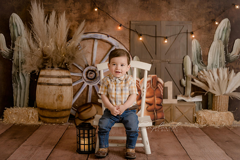 Yellowstone Western Cowboy Theme Photo Backdrop for Cake Smash