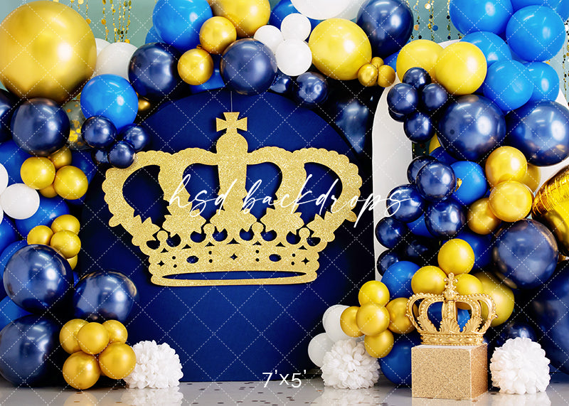 Little Royal Prince Backdrop for Prince Themed Birthday Cake Smash