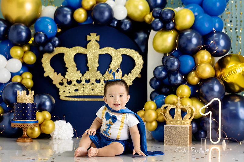 Little Royal Prince Backdrop for Prince Themed Birthday Cake Smash
