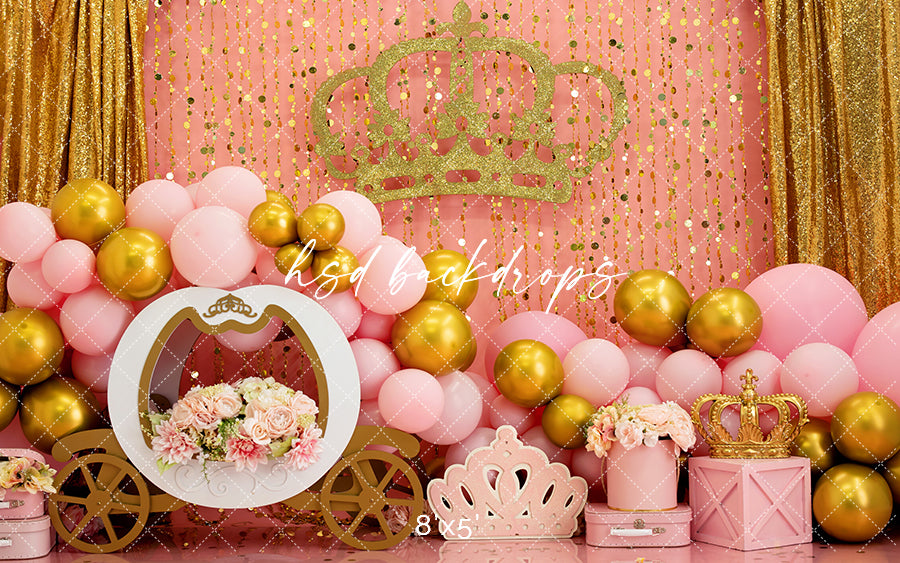 Royal Princess Backdrop for Princess Themed Birthday Cake Smash