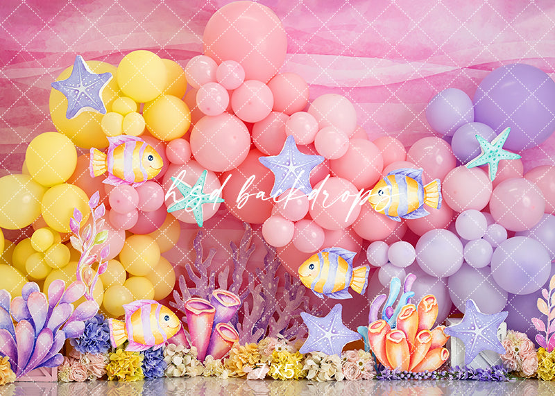Under the Sea Birthday Photo Backdrop for Cake Smash Photoshoot