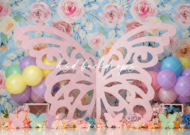 Butterfly Backdrop for Birthday Cake Smash Photoshoot