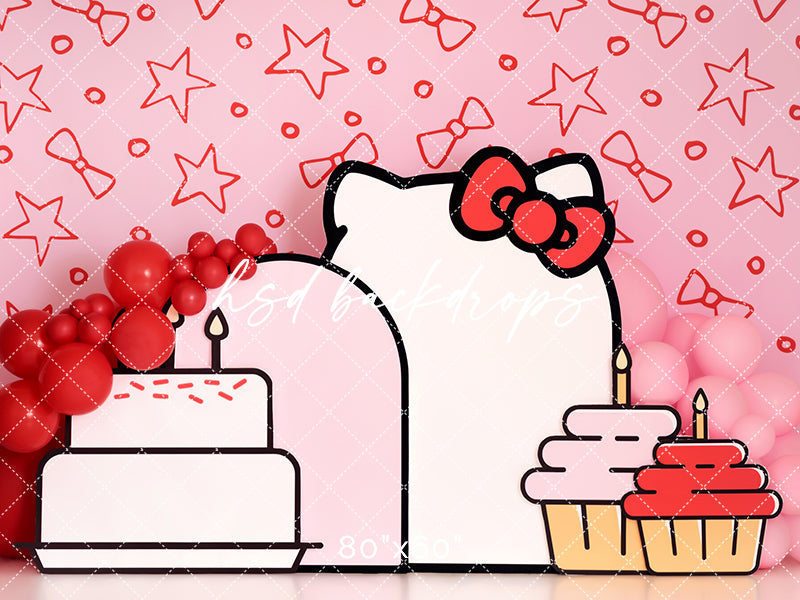 Kitty Birthday Backdrop for Cake Smash Photo Session – HSD Photography ...