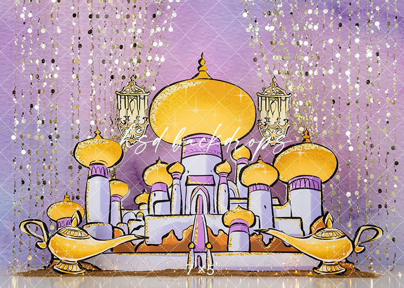 Aladdin Inspired Princess Jasmine Party Backdrop with Palace