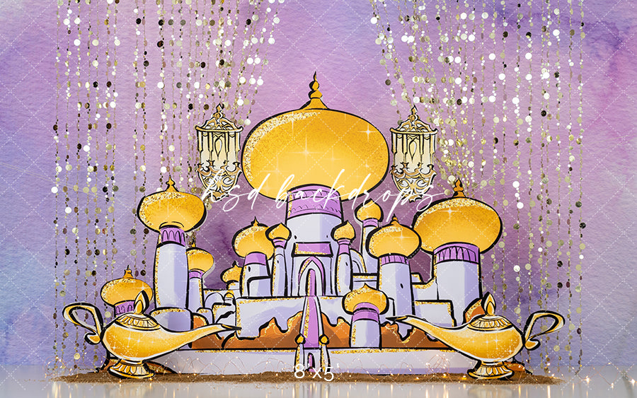 Aladdin Inspired Princess Jasmine Party Backdrop with Palace