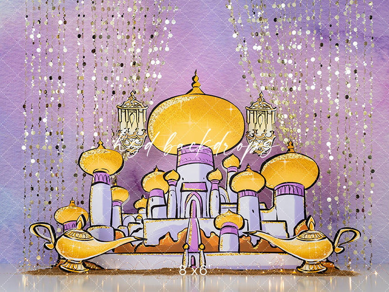 Aladdin Inspired Princess Jasmine Party Backdrop with Palace