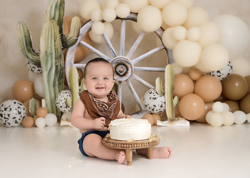 Cowboy Themed Cake Smash Photo backdrop