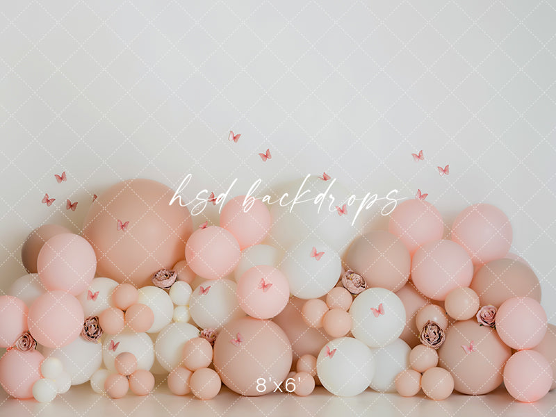 Butterfly Theme Cake Smash Photo Backdrop for Girls