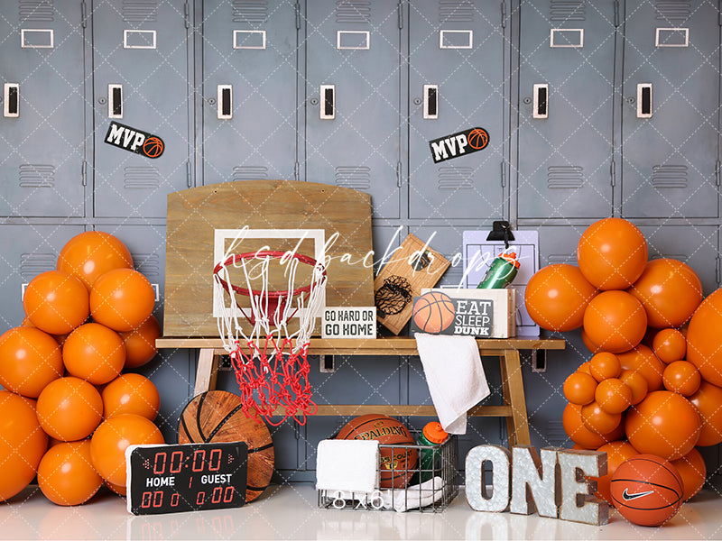 Basketball Themed Photography Backdrop for Cake Smash Photoshoot