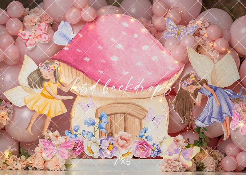 Fairy Garden Backdrop for Fairy Theme Birthday Cake Smash Photos