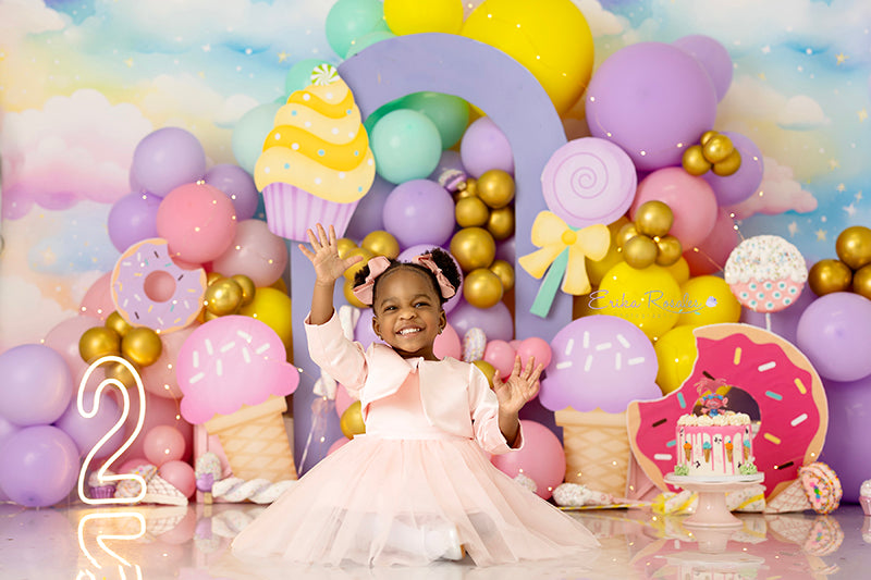 Sweet One Themed Backdrop for Cake Smash Photoshoot for Girls