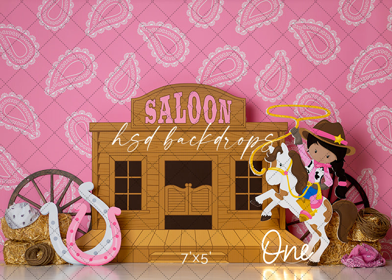 My First Rodeo Cowgirl Birthday Backdrop for Cake Smash Photos