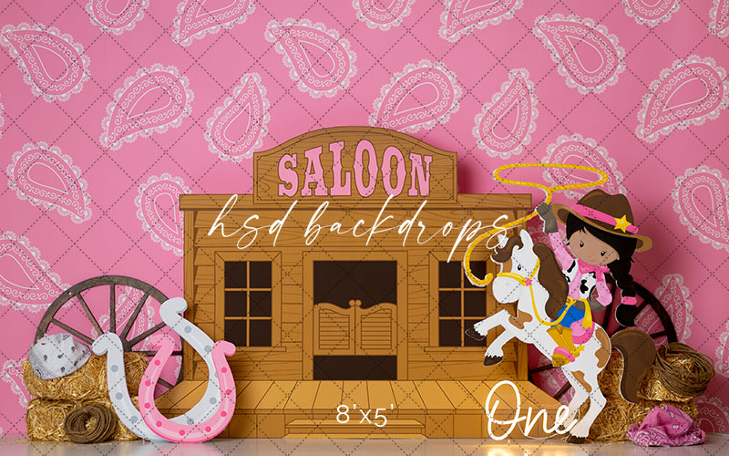 My First Rodeo Cowgirl Birthday Backdrop for Cake Smash Photos